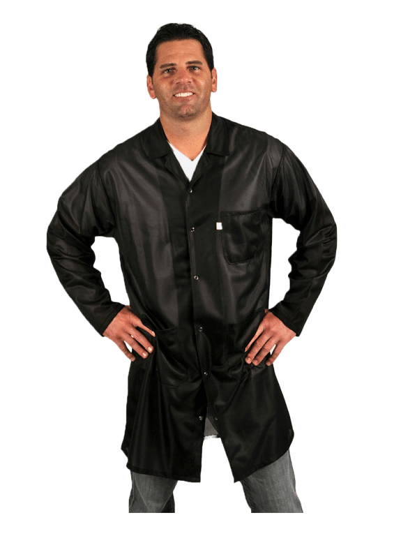 Tech Wear Traditional LOC-93C Knee-Length Coat w/ESD Cuffs (Black ...
