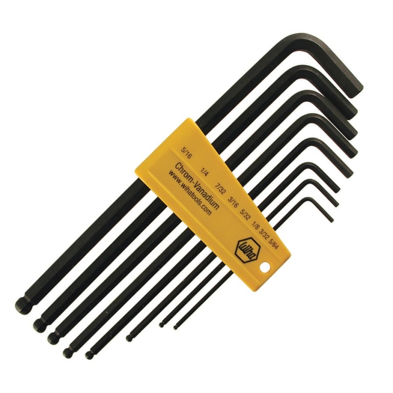 Wiha 36993 - 8 Piece Ball End Long Arm Hex L-Key Set, Inch, Black ...