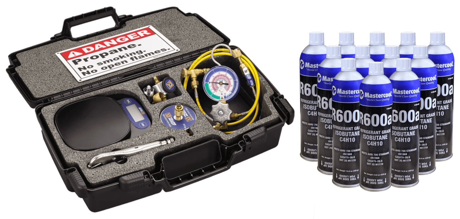 Yellow Jacket 61001 Hydrocarbon Charging Kit with Twelve Cans of R600a | TEquipment