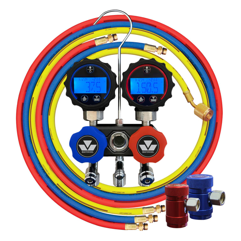 Mastercool 82172 - Black Series Manifold R1234yf Compact 2-Way Aluminum ...