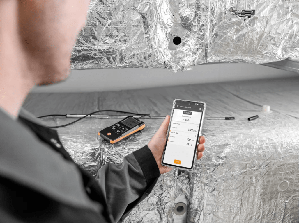 Testo 425 - Digital Hot Wire Anemometer with App Connection (Part ...