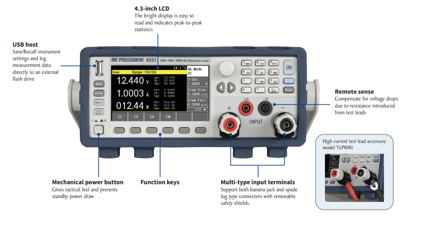 BK Precision 8550 - Programmable DC Electronic Load (175 W) | TEquipment