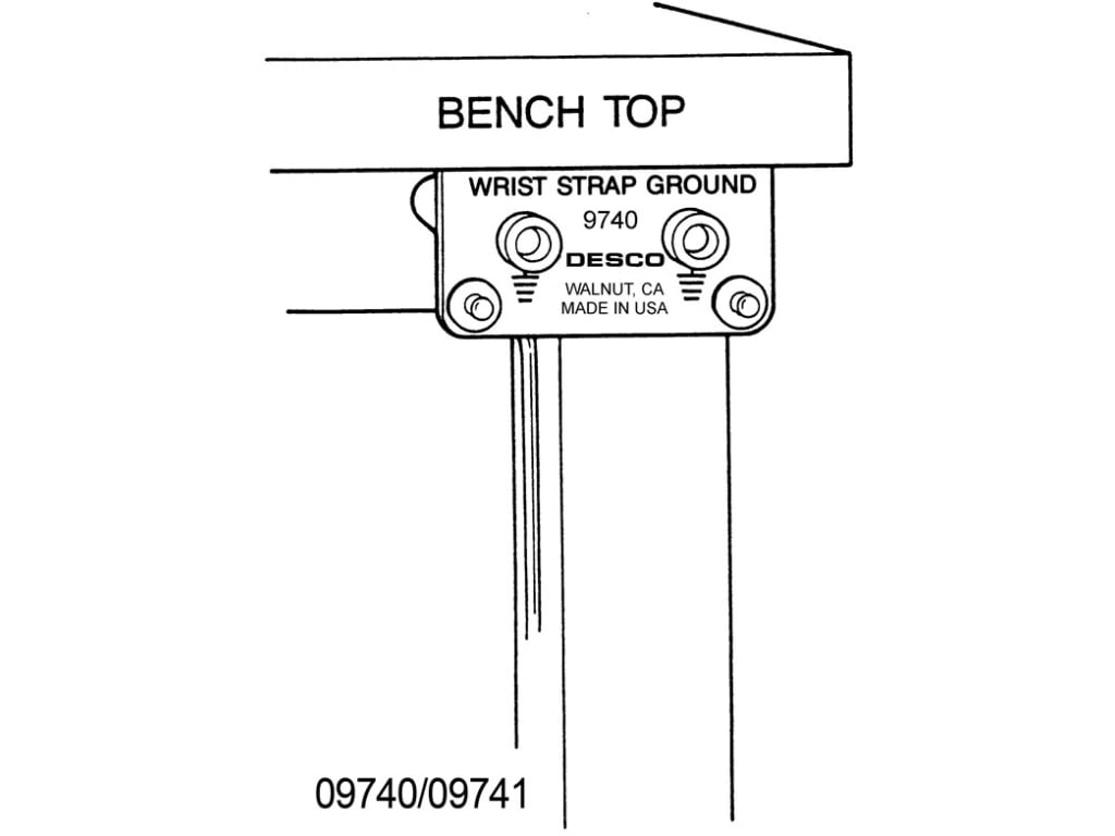 Desco 09740 - Bench Mount Ground for Two Wrist Straps, 4 mm Stud, 10 ...