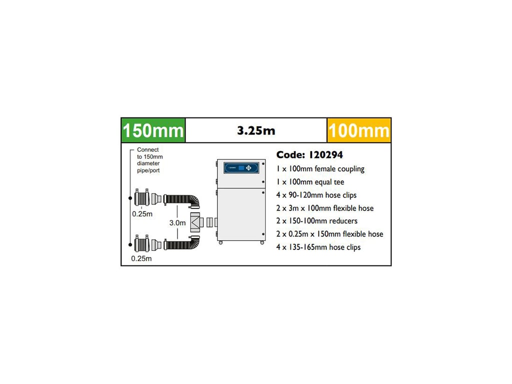 Purex 120294 - 150mm - 100mm x 3.25m Connection Kit | TEquipment