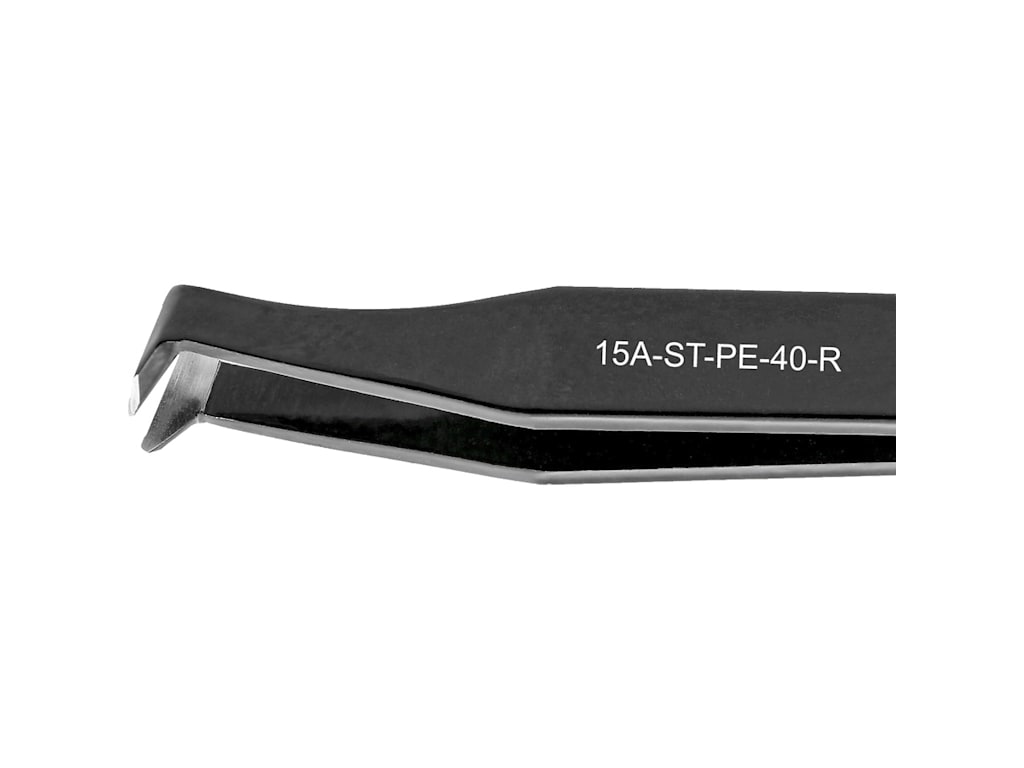 Excelta 15A-ST-PE-40-R Tweezers, Stripping 40 AWG, Angulated, Carbon ...