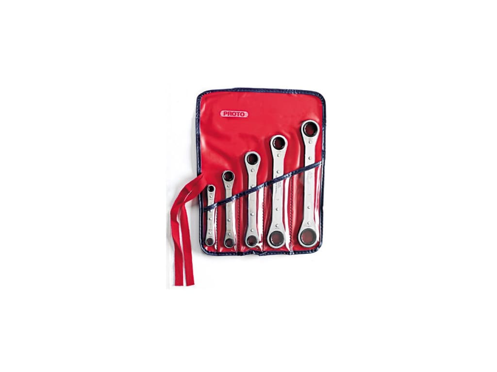 Proto J1190A - Ratcheting Box Wrench Set, 5 pc., 1/4" thru 7/8 ...