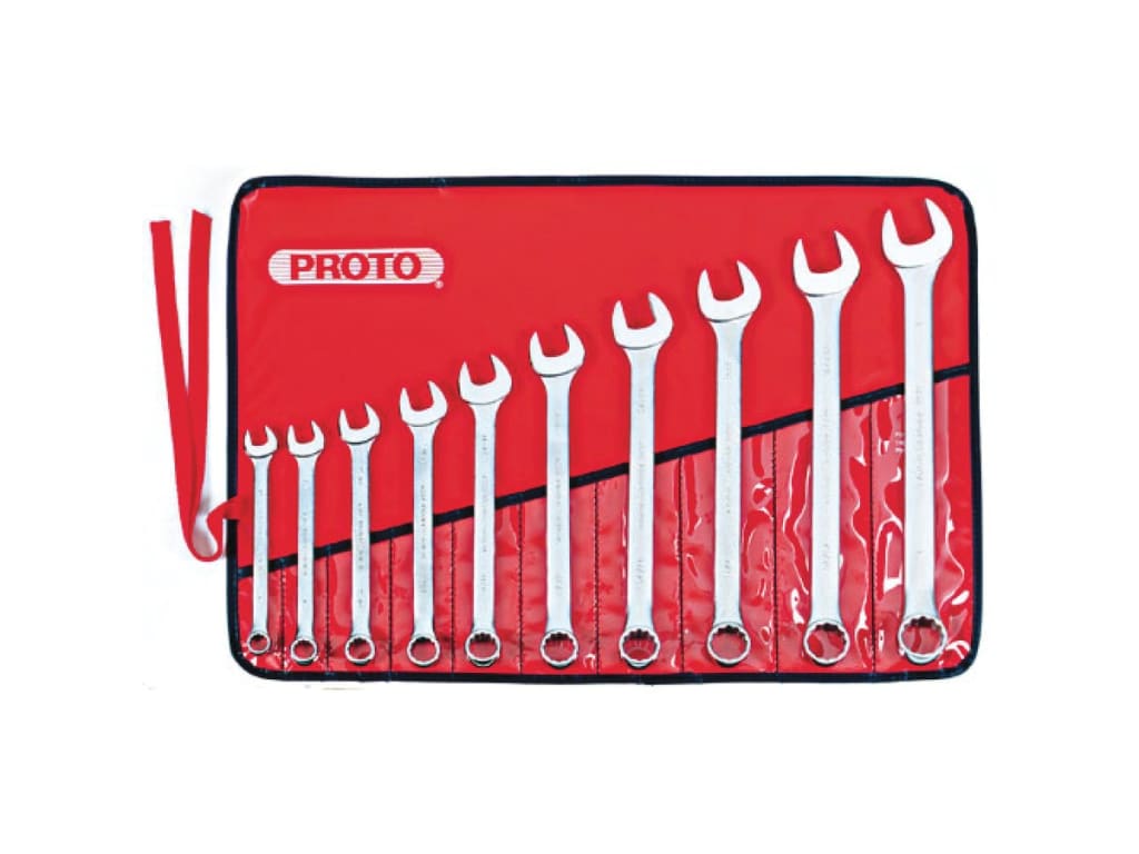 Proto J1200GASD - 10 Piece Satin Combination Anti-Slip Wrench Set, 12 ...