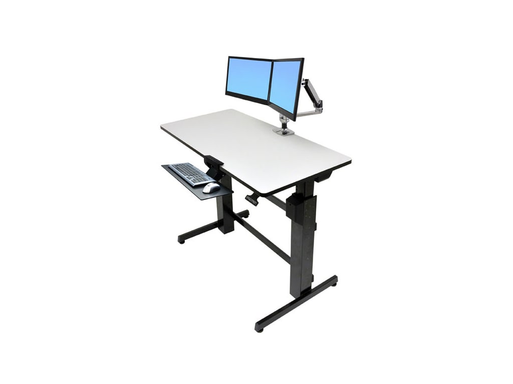 Ergotron 24-271-926 WorkFit-D, Sit-Stand Desk (Light Grey) | Touchboards