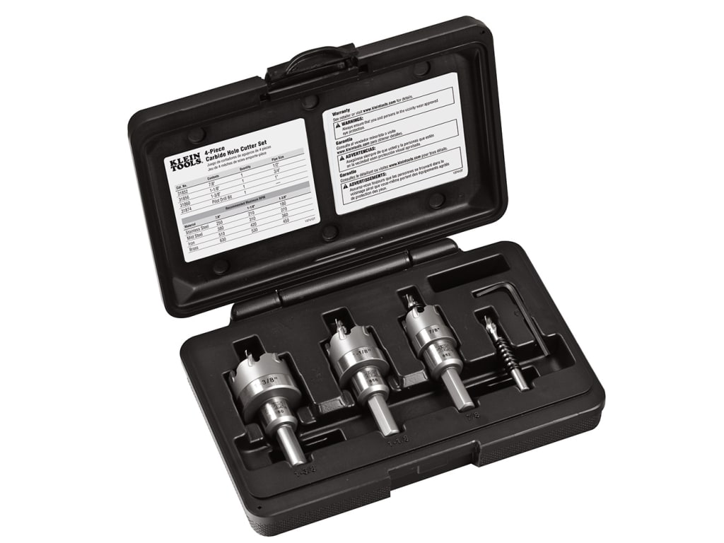 Klein Tools 31872 4-Piece Carbide Hole Cutter Set | TEquipment