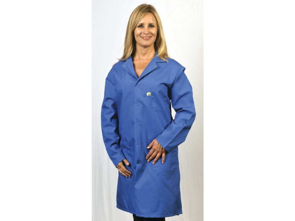 Tech Wear 371ACS-S - ESD-Safe Lab Coat, Royal Blue, Small | TEquipment