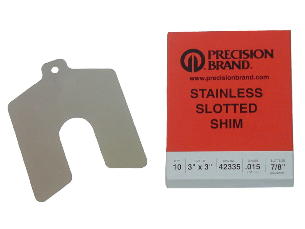 Precision Brand 42455 4″ x 4″ x 0.075″ Stainless Steel Slotted Shim ...