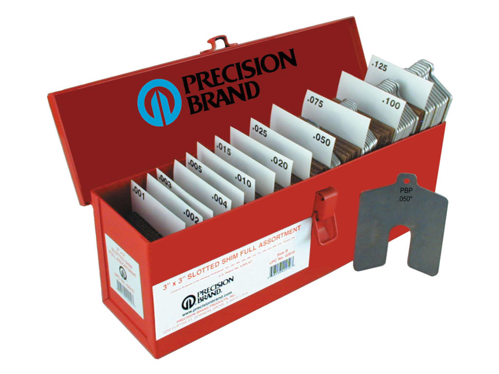 Precision Brand 42970 Size D 5″ x 5″ Stainless Steel Slotted Shim, 130 ...