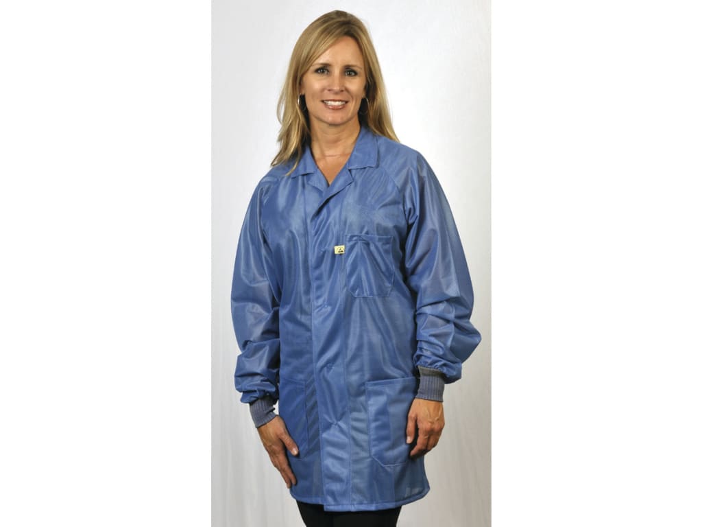 Tech Wear SOJ-23C-M Blue ESD Safe Jacket Sterling w/Cuffs, Medium ...