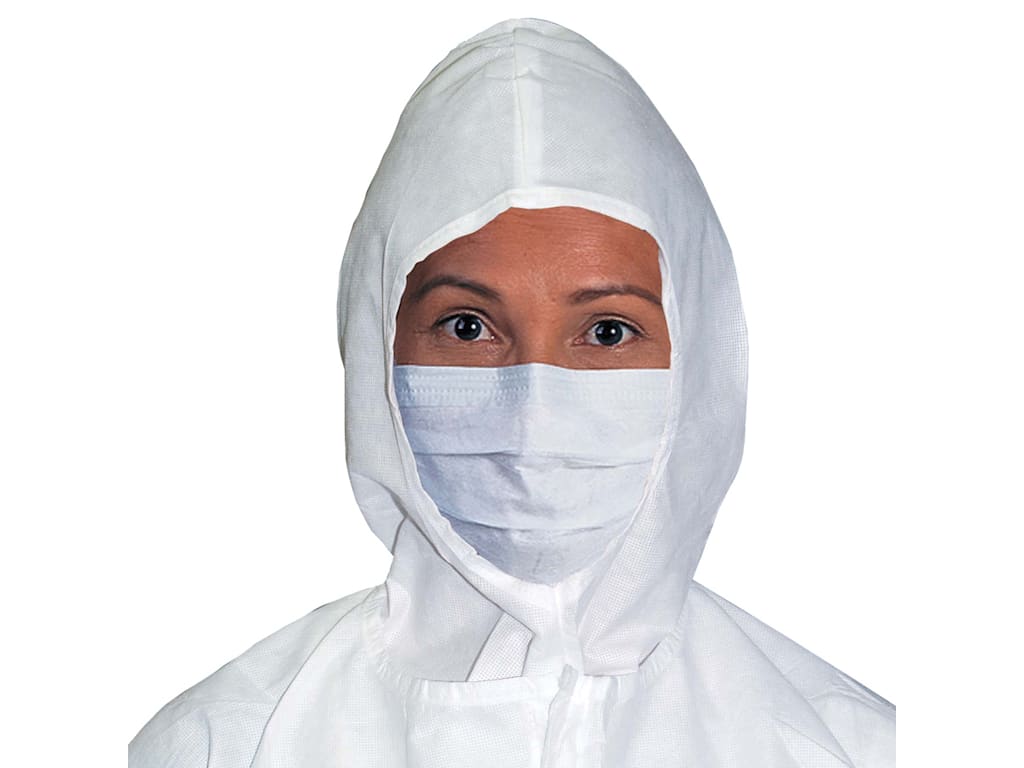 Ansell 62465 Face Mask, Cleanroom, M3 Pleated, Knit Ear Loops, Double ...