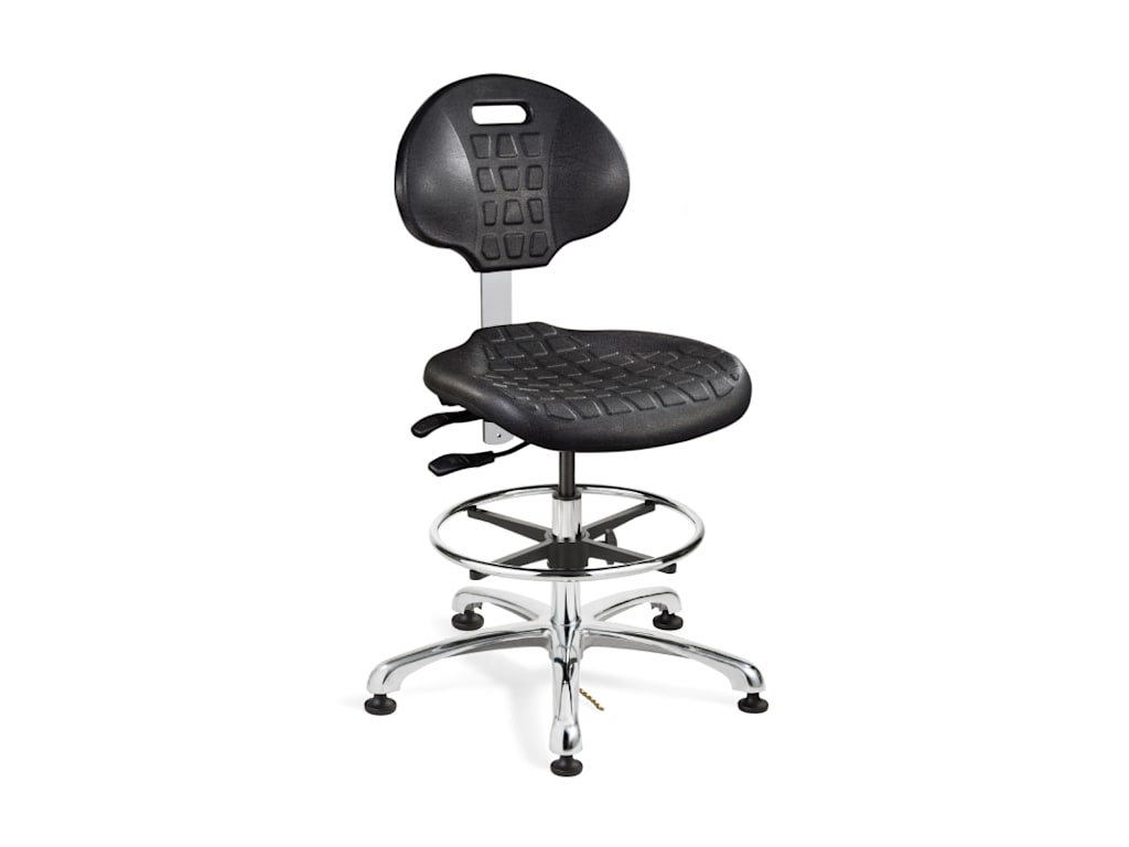 Bevco 7351E - Polyurethane ESD Chair, Black, Articulating Tilt ...