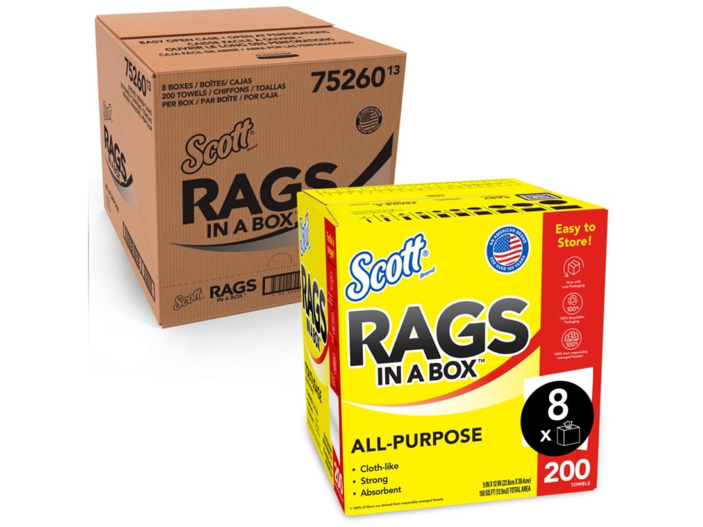 Kimberly-Clark 75260 – Scott Rags in a Box (8 Boxes of 200 Sheets ...