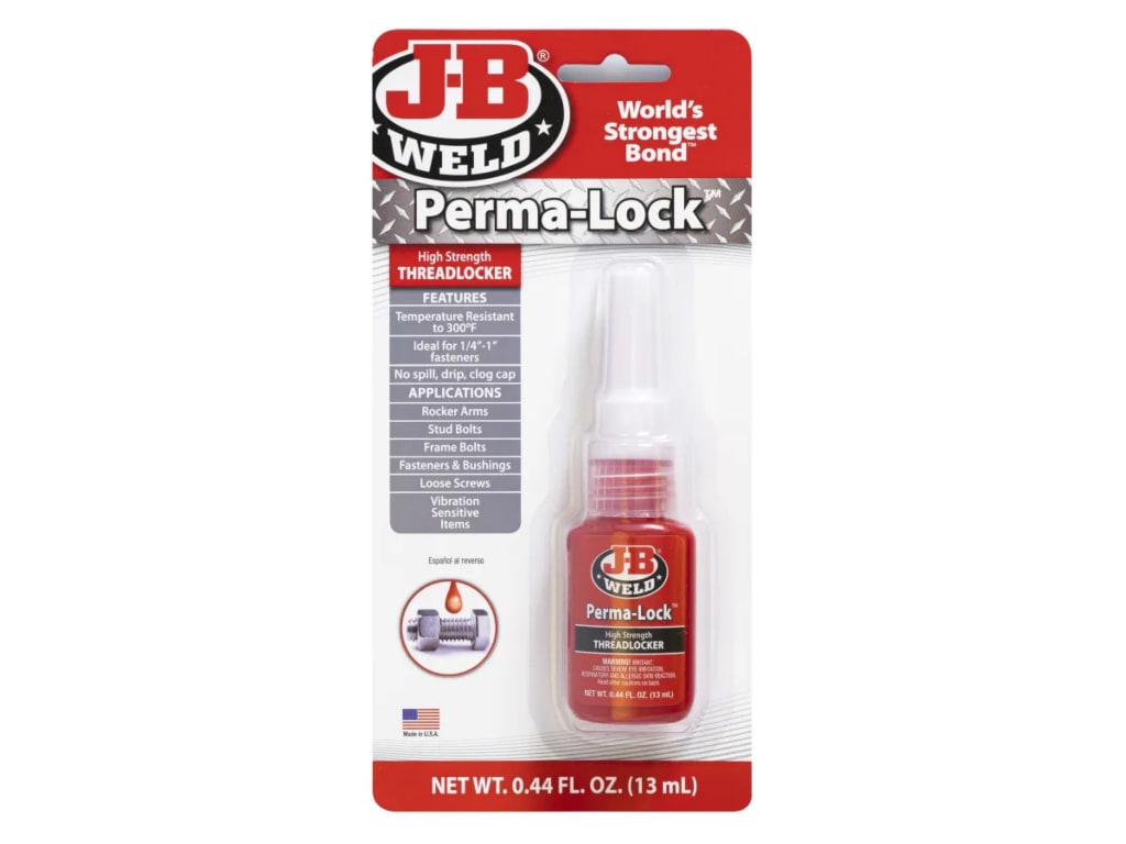 J-B Weld 803-27113 - Perm-A-Lock Threadlocker, Red, High Strength, 13mL ...