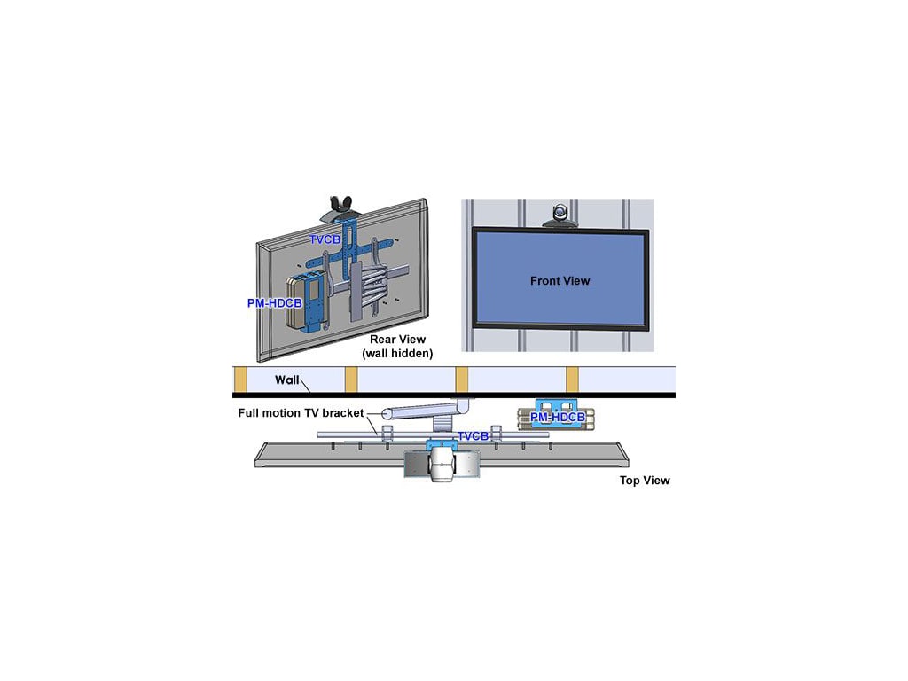 AVFi TVCB Camera Bracket (32 - 55-inch TV's) - Black | Touchboards