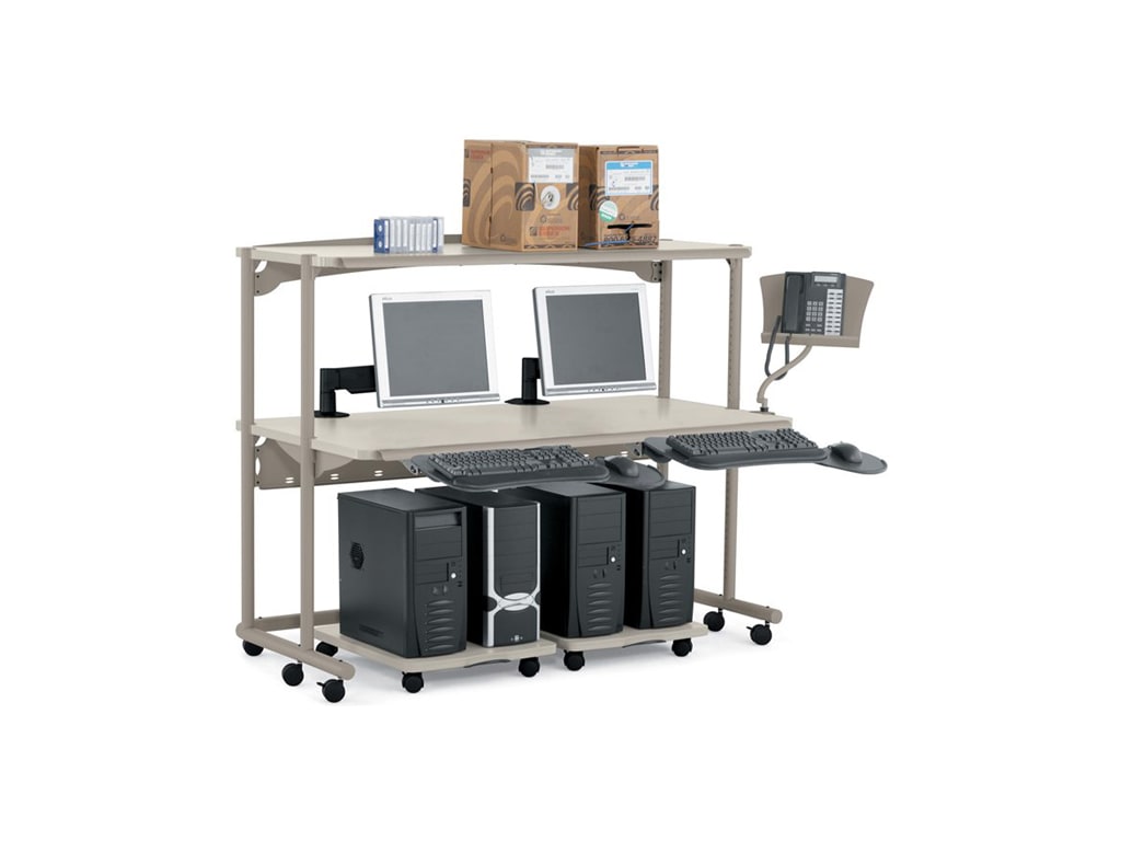 Ergotron H31BK 72" Wide AnthroCart with 2-3/8" Casters, Black | Touchboards