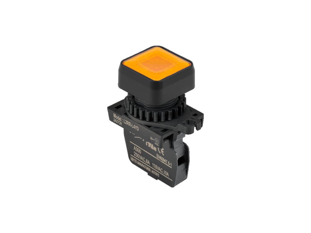 Autonics L2RR-L4YD - 22/25 mm Pilot Light, Square type, Non-Flush ...