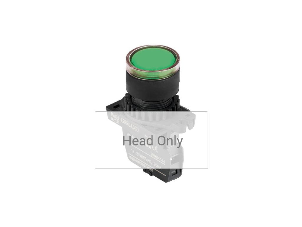 Autonics L2RRU-L3G - Pilot Lamp Diameter 22/25, Green, Flat Round Head ...