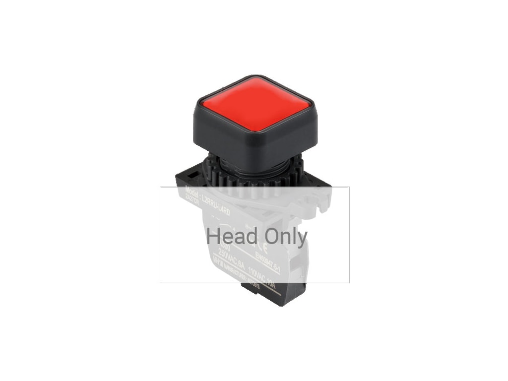 Autonics L2RRU-L4R - 22/25 mm Pilot Light, Red, Flat Square Head, Non ...