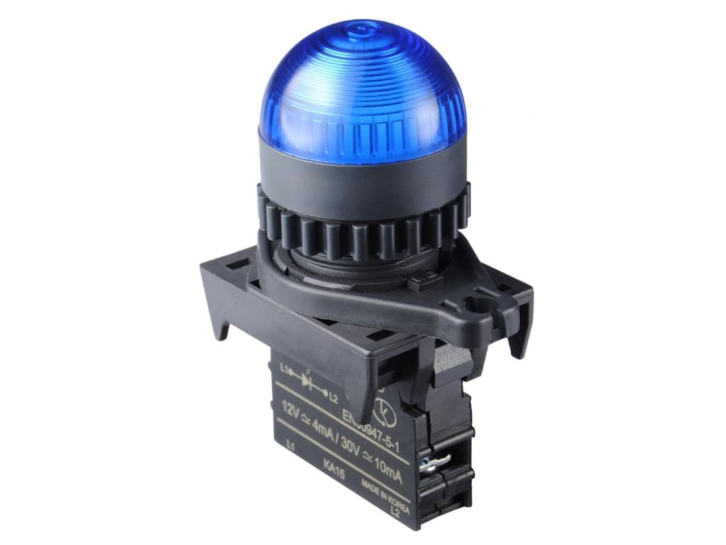Autonics L2RR-L1BL - 22/25 mm Pilot Light, Blue, Dome Head, LED 100 ...