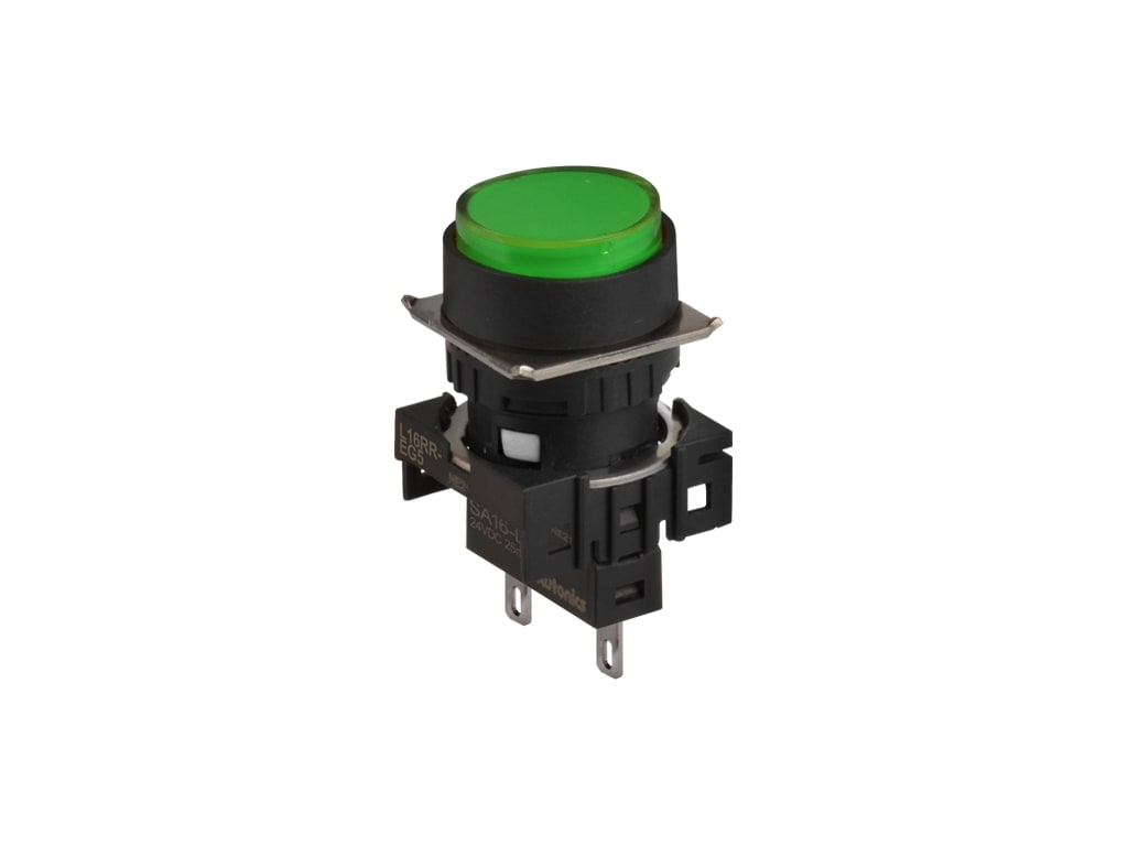 Autonics L16RR-EG24 - 16 mm Pilot Light, 6 Round Type, Extend, Green ...