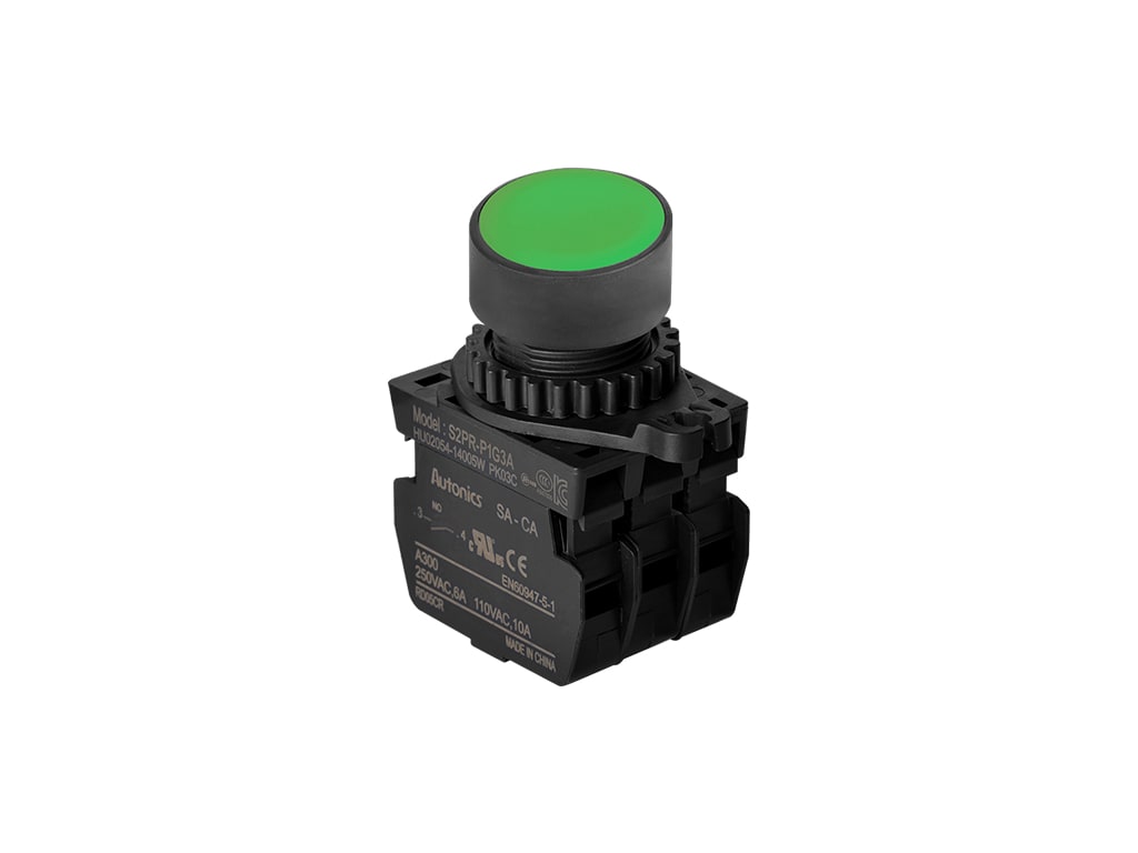 Autonics S2PR-P1G3A 22/25 mm Push Button Switches - Green | TEquipment