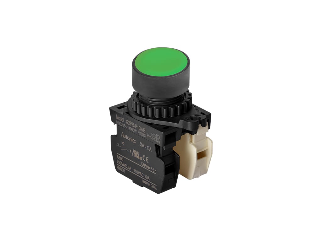 Autonics S2PR-P1GAB 22/25 mm Push Button Switches - Green | TEquipment