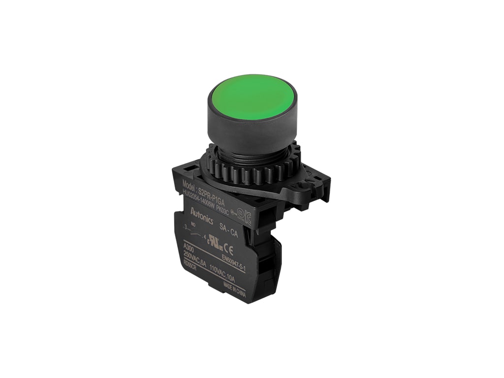 Autonics S2PR-P1GAM 22/25 mm Push Button Switches - Green | TEquipment