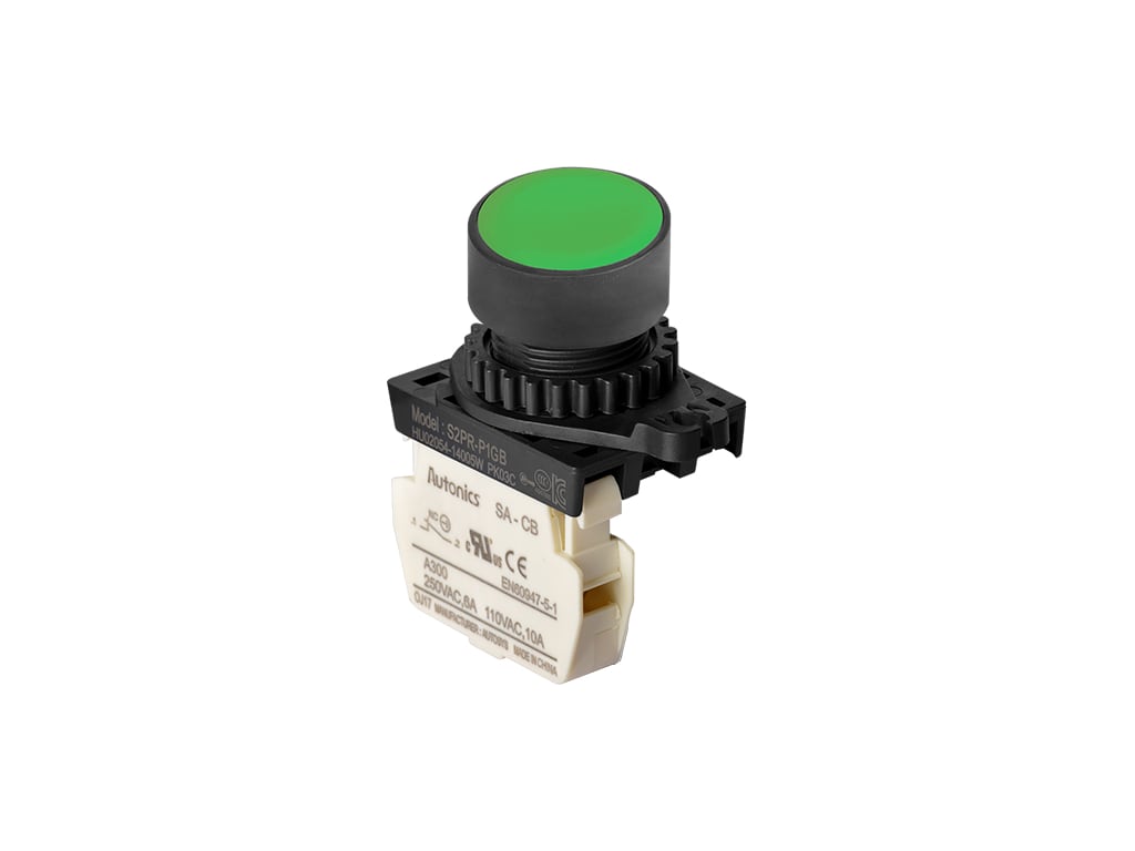 Autonics S2PR-P1GB 22/25 mm Push Button Switches - Green | TEquipment