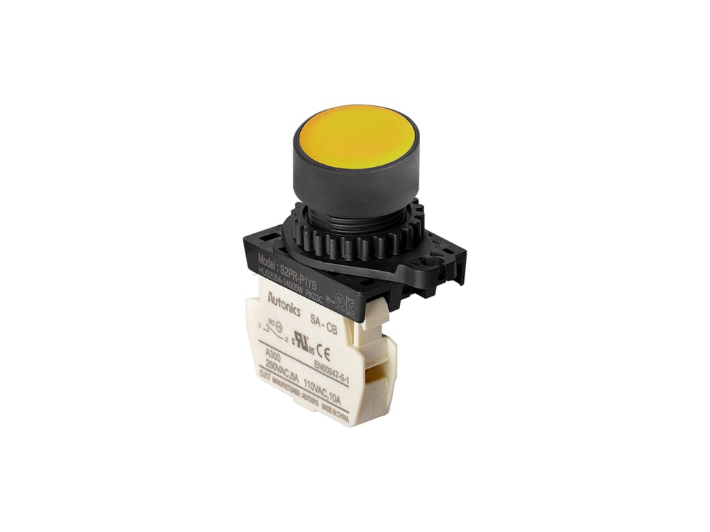 Autonics S2PR-P1YB 22/25 mm Push Button Switches - Yellow | TEquipment