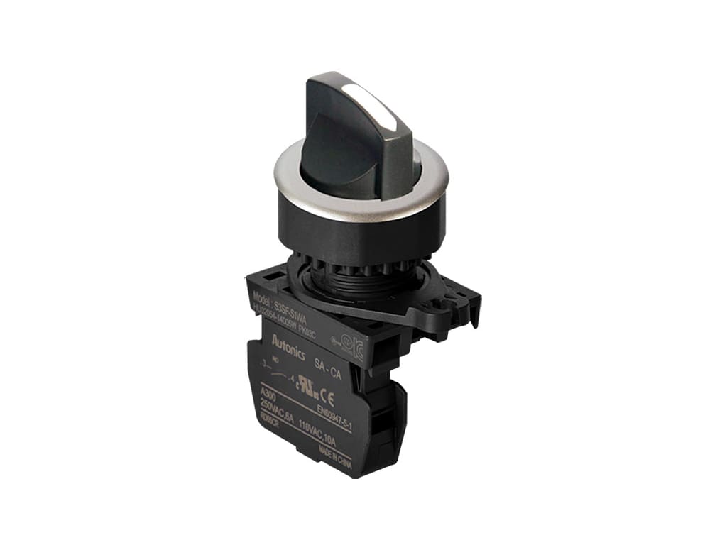Autonics S3SF-S3WA 30 mm Selector Switch, 2 Positions, Fixed Position ...