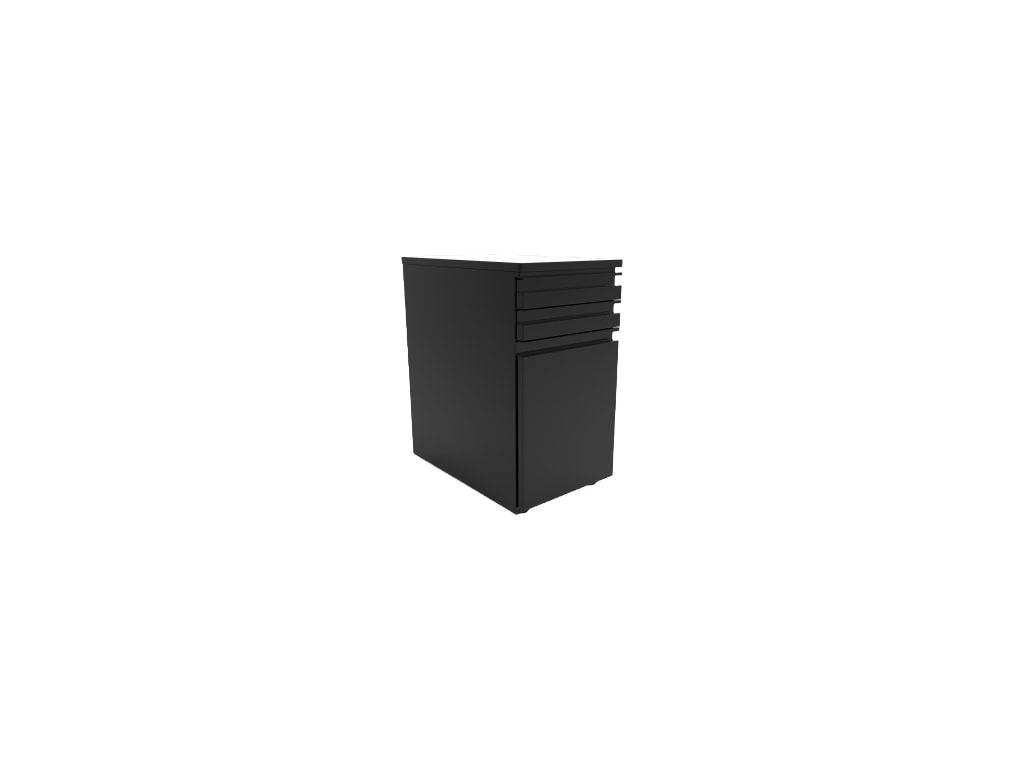 Production Basics 8591 - Free-Standing Drawer Unit, (2) 3" Drawers + (1) 18" Cabinet, Left Hinge ...