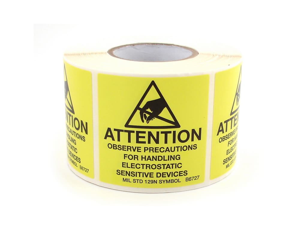 Botron B6727 - ESD Awareness Label, Mil Standard Symbol, 2in x 2in ...