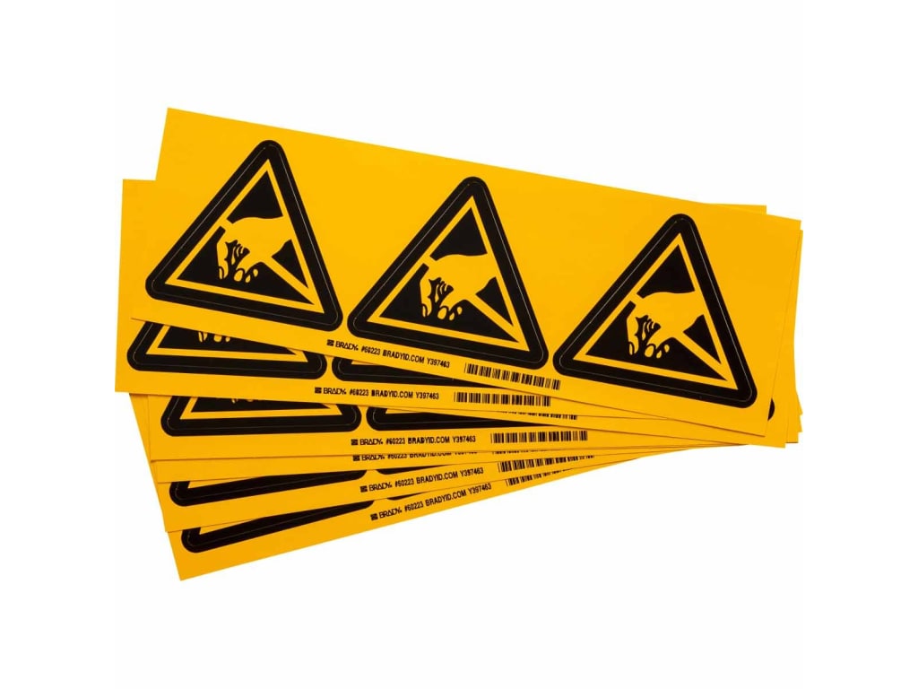 Brady 60223 - Warning Labels, Picto, Static Sensitive Devices, 4"H x 4 ...