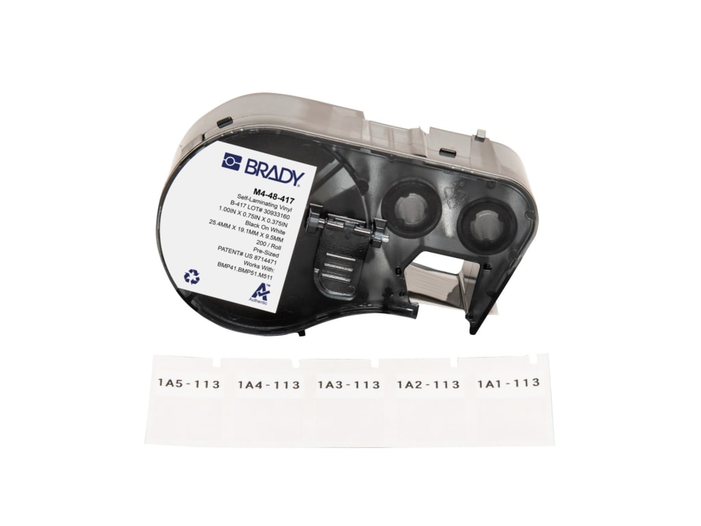 Brady M4-48-417 - Vinyl Labels, Wrap Around, Self-Laminating, for BMP41 ...