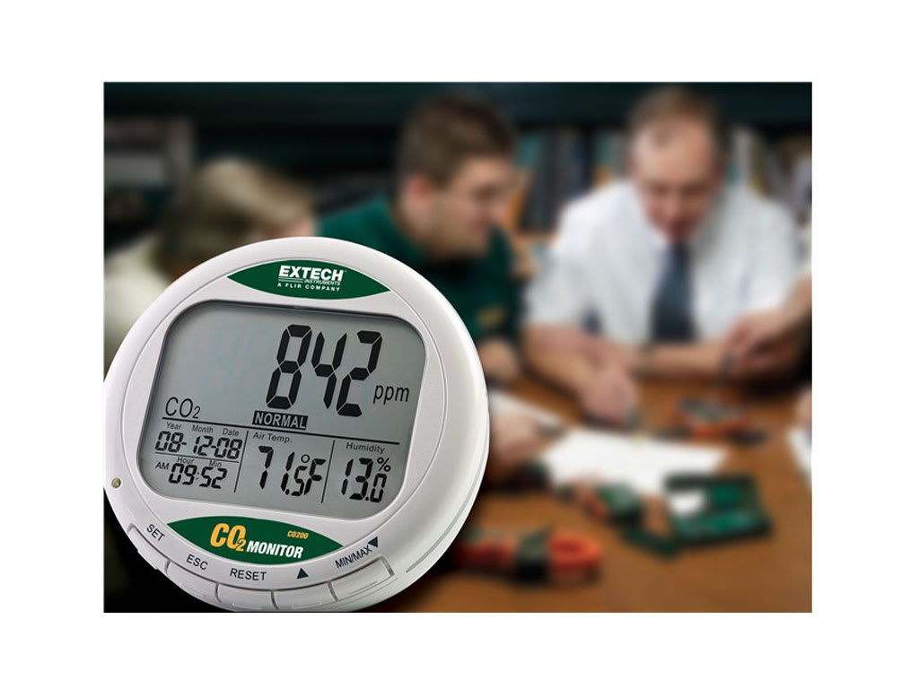 Extech CO200 Desktop Indoor Air Quality CO2 Monitor | TEquipment