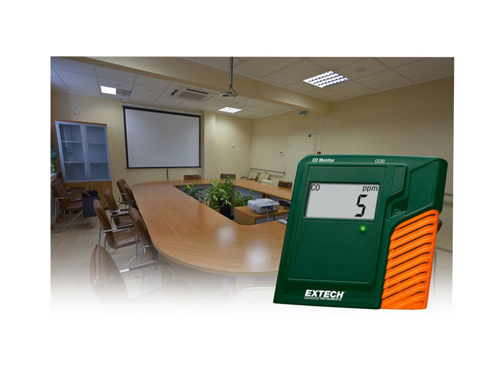 Extech CO30 Indoor Compact CO Monitor with Tilt Leg Stand | TEquipment