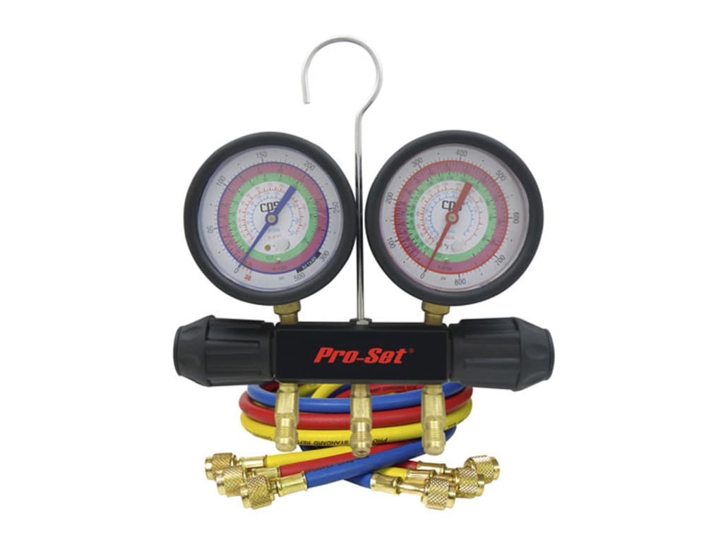 CPS MT2H7P5 - Pro-Set Piston Series Manifold and Gauge Set | TEquipment