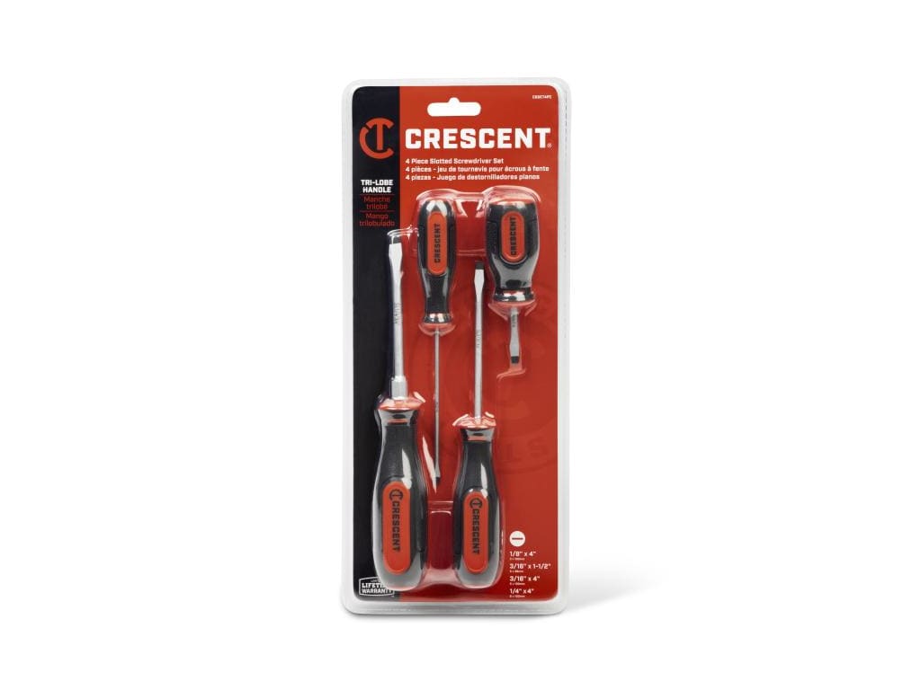 Crescent Nicholson CSSET4PC - 4 Piece Slotted Dual Material Screwdriver ...