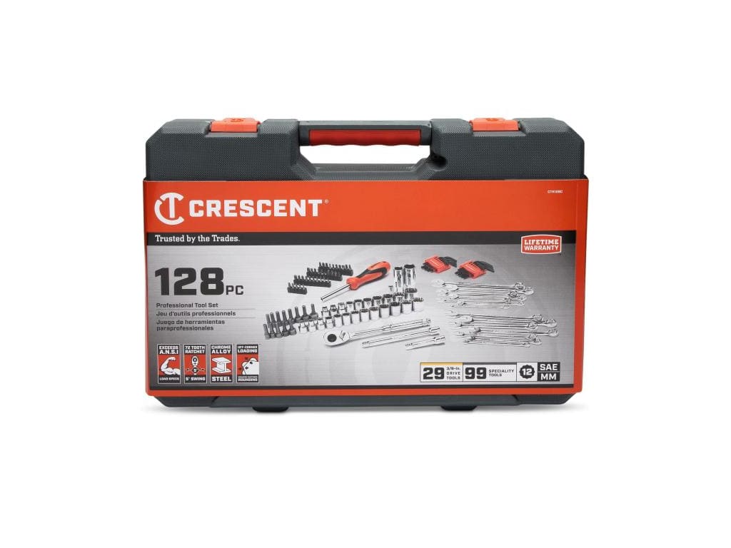 Crescent Nicholson CTK128C - 128 Piece 3/8" Drive 12 Point Standard SAE ...