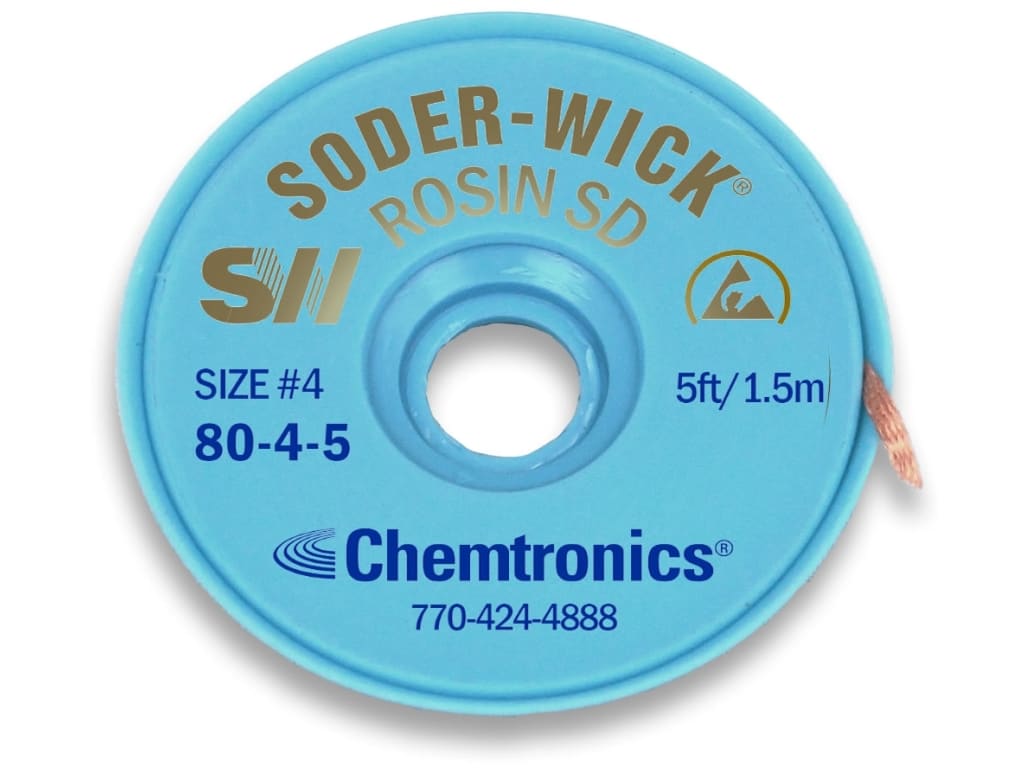 Chemtronics 50-4-25 - Soder-Wick Rosin Flux Desoldering Wick, 25' / 7 ...