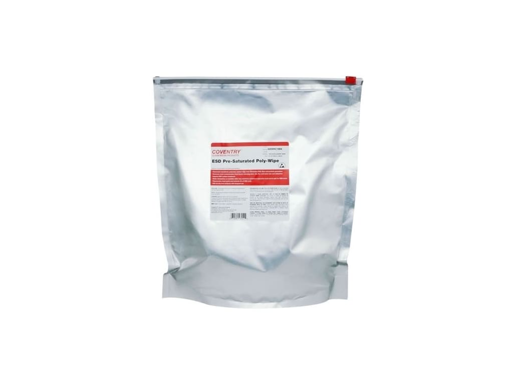 Chemtronics 6209HC1664 - Coventry ESD Pre-Saturated Poly Wipes, 9" x 9 ...