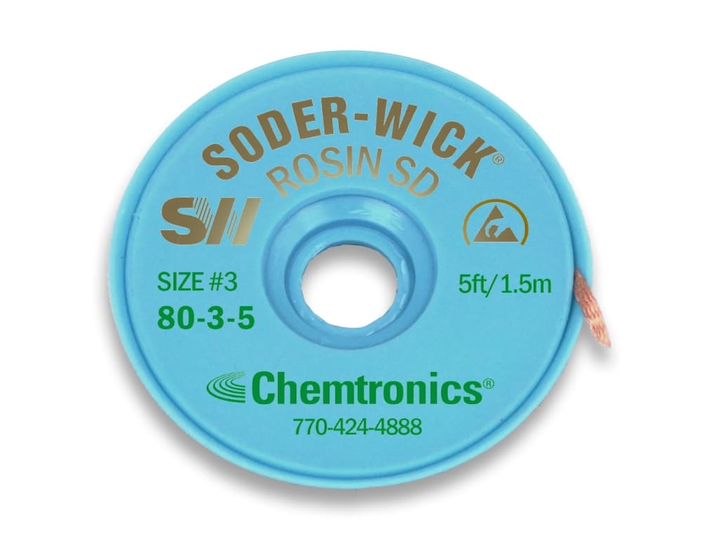 Chemtronics 80-3-10 - Soder-Wick Rosin Flux Desoldering Wick, 0.08"/2 ...