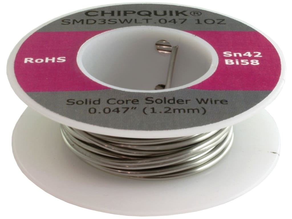 Chip Quik SMD3SWLT.047 1OZ - Sn42/Bi58 .047" Solder Wire 1oz Spool ...