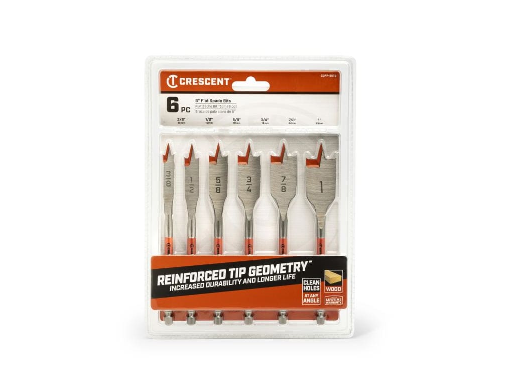 Crescent CDFP-SET6 - Drill Bits, Flat Spade, 6" Drilling Bit, 6-Piece ...