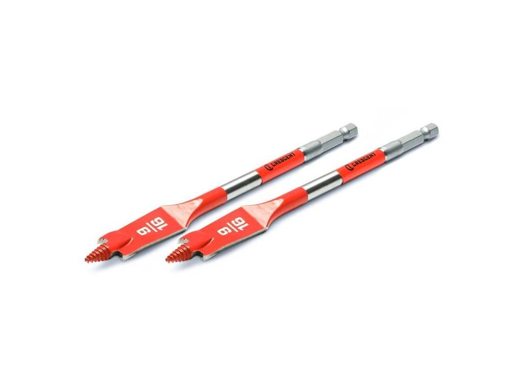 Crescent CDSP-631-2 - Screw Point Spade Drill Bit, 9/16" x 6", 2/Pack | TEquipment