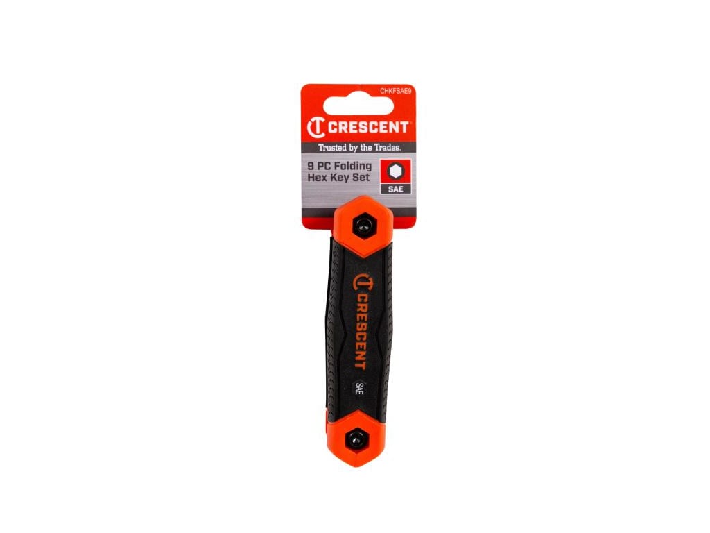 Crescent CHKFSAE9 - Folding Hex Dual Material Key Set, SAE, 9/Pcs ...